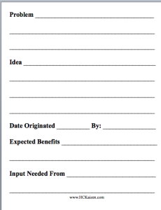idea card pic - Healthcare Kaizen